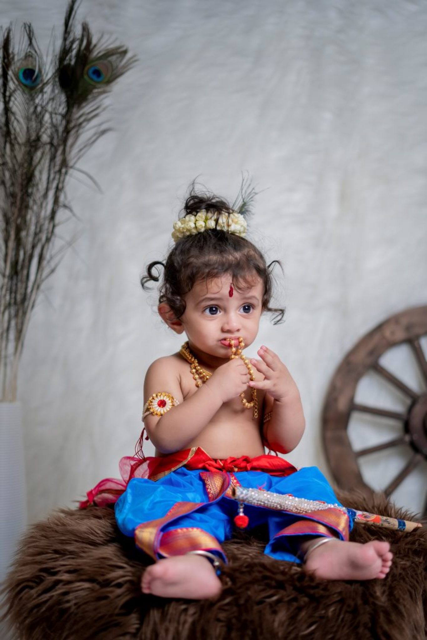 Krishna theme Baby Photoshoot Ideas | Krishna Janmashtami Baby shoot